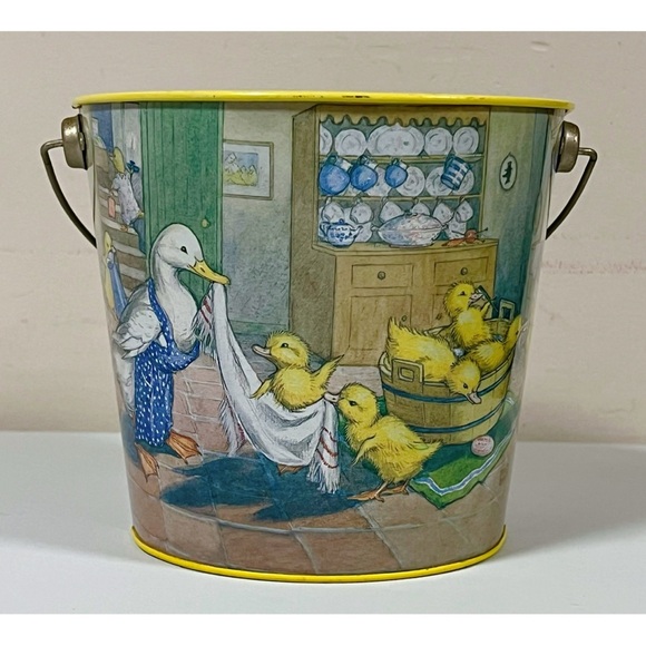 Accents | Yellow Duck Ducks Ducklings Retro Vintage Cottagecore Tin ...